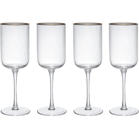 Mikasa Sorrento Copas de Cristal para Vino Tinto con Borde Dorado y ...