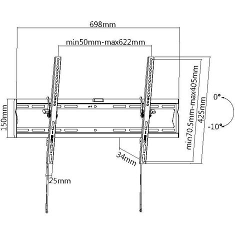 Bracket for lcd monitor for screens 37“ - 70“ (94 - 178 cm), loads up ...