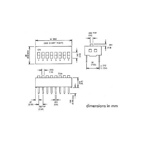 Interruptor dip 10 posiciones