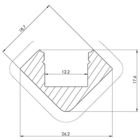 Alu-45 - perfil de aluminio para tiras led - perfil angular 45 ...