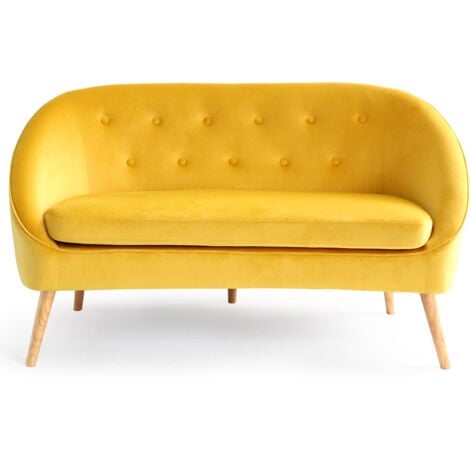 SONIA sofá cama de terciopelo amarillo