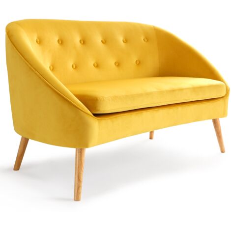 SONIA sofá cama de terciopelo amarillo