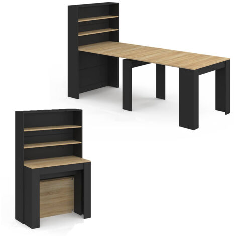 ORLANDO Mesa buffet alta extensible para 8 personas en madera y negro ...