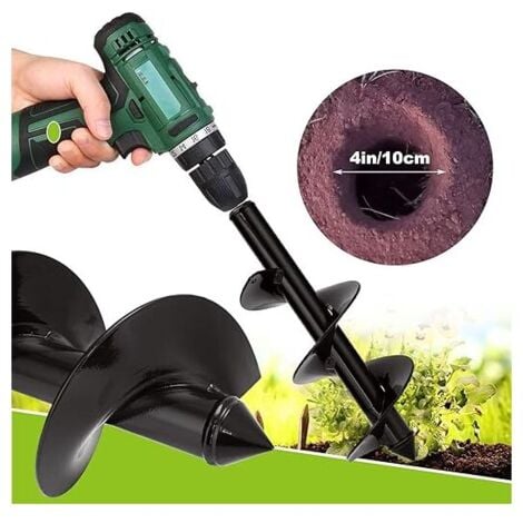 Tarière, Mèche Tarière pour Perceuse Jardin Foreuse Ø 100mm x 300mm ...