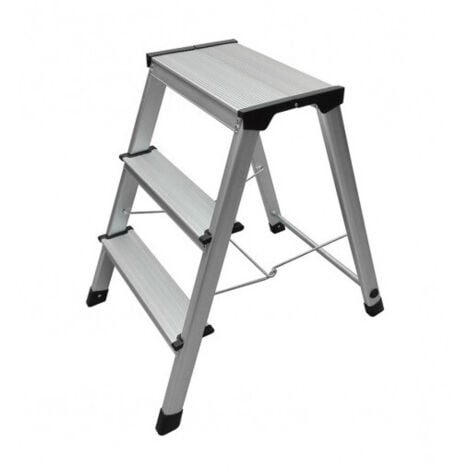 Marche pied 3 marches pliant antidérapant en aluminium Hailo Steppy