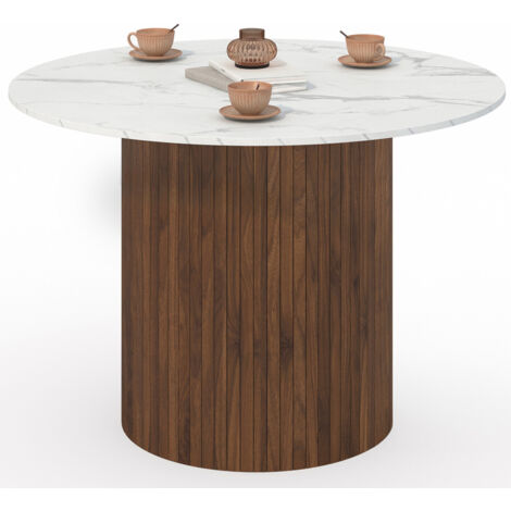 Tavolo da pranzo rotondo per 6 persone JULIETTE con gamba centrale a ...