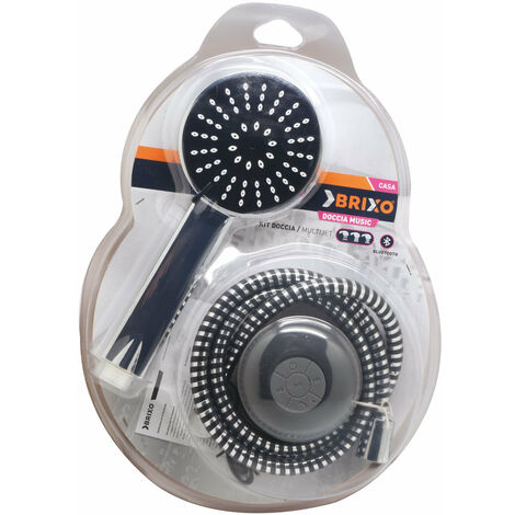 Kit da bagno doccietta regolabile con tubo cromato e cassa bluetooth ...