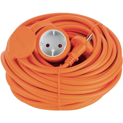 Prolunga da giardino classe II arancione presa europea 20 mt