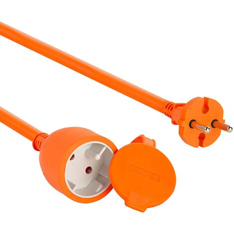 Prolunga da giardino classe II arancione presa europea 20 mt