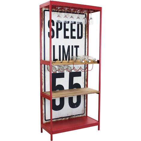 Mobile scaffale da interno in legno e metallo a 3 ripiani con ...