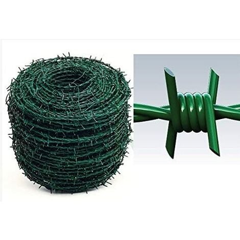 Filo spinato con triplice zincatura e plastificato Rotolo 250 mt ...