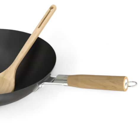 Padella wok in ghisa antiaderente per barbecue compatibile con griglia ...