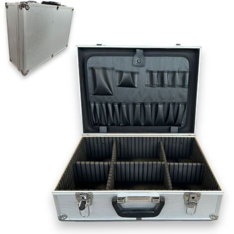 Valigetta porta utensili in alluminio chiudibile a chiave con 6 ...