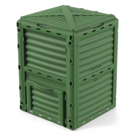 Compostiera da giardino 300 litri in resina verde