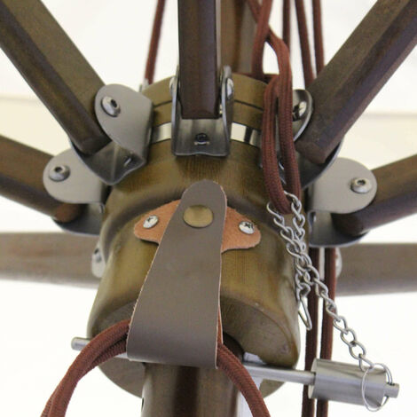 3x4 MT Garden Umbrella avec Vellem à poteaux en bois central