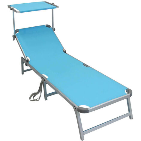 Lit pliant céleste de la plage de plage en aluminium avec Eloy Tettuccio