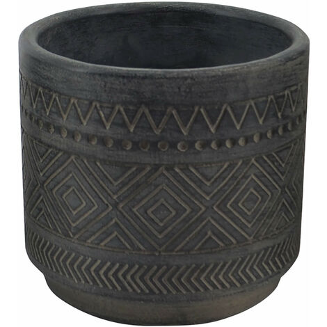 Tondo basse vase extérieur jardin en fibre d'extérieur anthracite ...