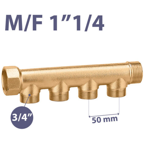 Collecteur Linéaire Mâle/Femelle 1"1/4 Icma 4 Voies 3/4"