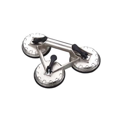 Ventouse triple en caoutchouc pour verre. Corps en aluminium