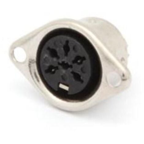 FICHE DIN FEMELLE 6 BROCHES. POUR CHASSIS CA087 RI918