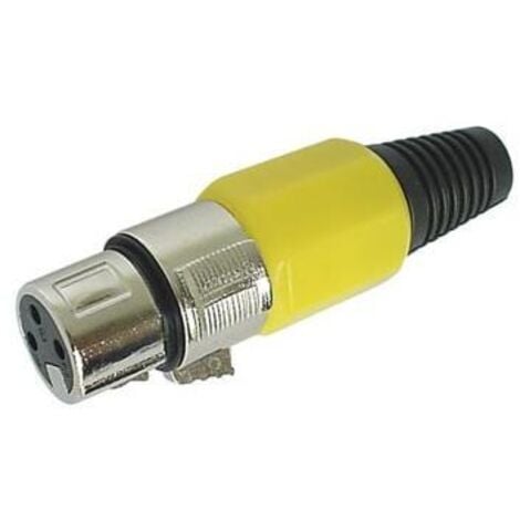 FICHE XLR FEMELLE NICKELEE 3 BROCHES - JAUNE CA100Y RI967