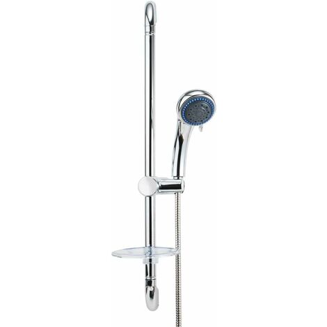 Croydex 3 Function Shower Set, Riser Rail, Hose & Handset - Chrome