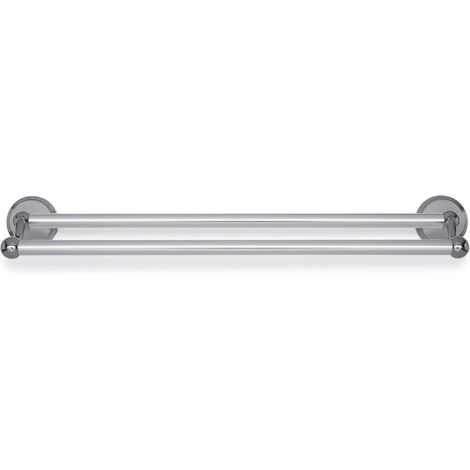 Croydex Double Chrome Towel Rail for Bathroom, Rack Storage - Westminster