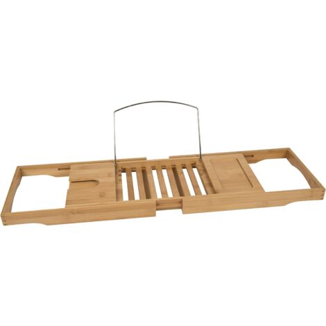 Croydex Extendable Bamboo Bath Tray, Bathtub Rack, Bathroom Storage Caddy