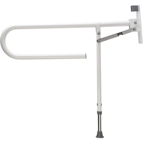 Croydex White Foldaway Hand Rails with Drop Down Leg