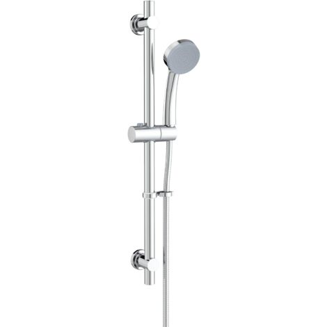 Croydex Presion Full Chrome Shower Set, Pressure Boost, Riser Rail Hose & Head