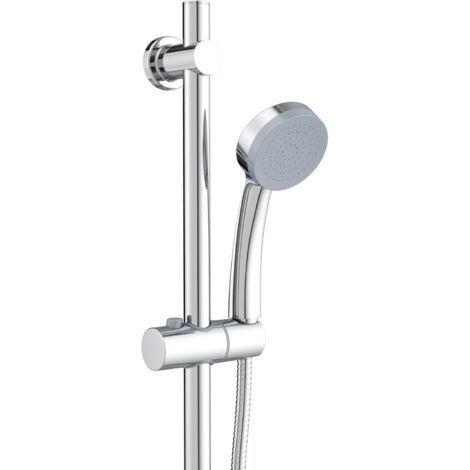 Croydex Presion Full Chrome Shower Set, Pressure Boost, Riser Rail Hose & Head