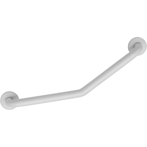 Croydex White Angled Grab Bar Hand Rail, Stainless Steel Shower Handle ...