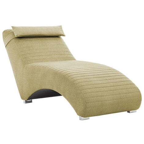 Chaise longue Providence 183, Lisbon Citric, Senza, 80x73x170cm, Arazzo, Gambe: Metallo