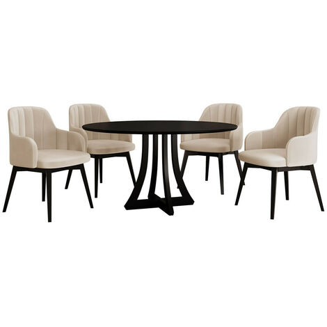 Set sala da pranzo Racine 137, Nero + Magic Velvet 2250, 77x0x0cm ...