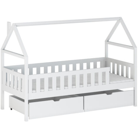 Letto Vista 116, Bianco, Singolo, 80x200, Legno, Con, 86x208x133cm