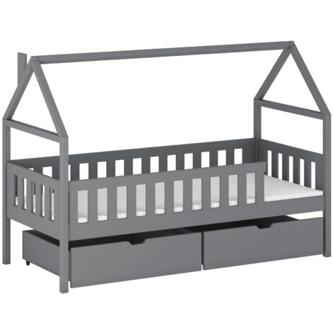 Letto Vista 116, Grigio, Singolo, 80x200, Legno, Con, 86x208x133cm