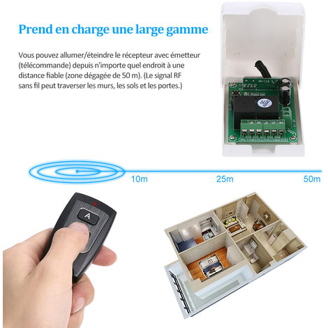 Learning DC12V 2way Wireless Remote Switch with 4 x 433/1527 Wireless ...