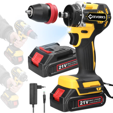 Perceuse électrique sans balais 21V, tournevis électrique sans fil 2 en ...