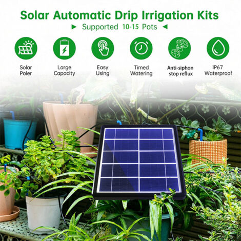 Kit d'irrigation goutte à goutte automatique solaire, système d'irrigation à énergie solaire ...