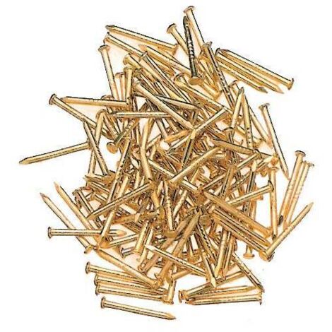 Chiodini Testa Bombata 1,2 Cm Spessore 1,5 Ferro Ottonato 100 Pz