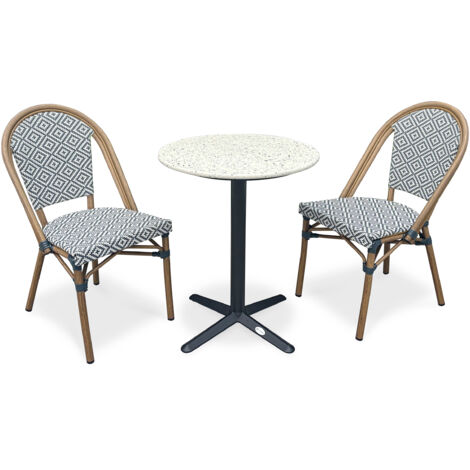BISTRO - Set da pranzo da giardino in acciaio e terrazzo a 2 posti ...