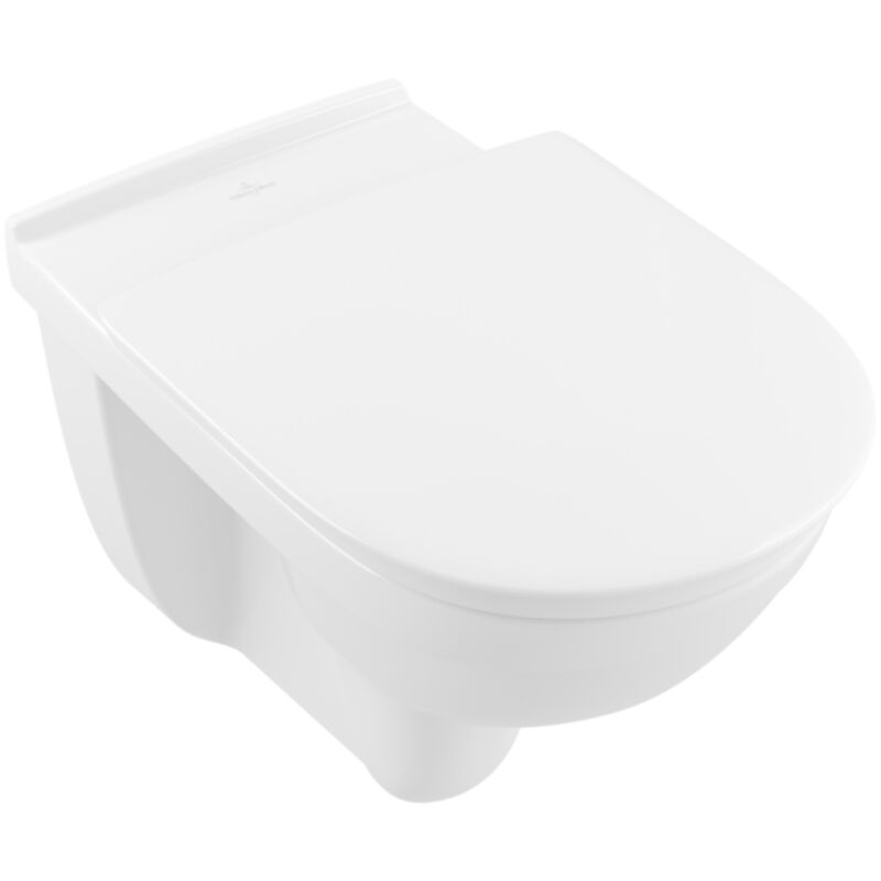 Pack WC suspendu PMR sans bride VILLEROY ET BOCH O.novo vita + abattant + plaque chromée + bâti ...