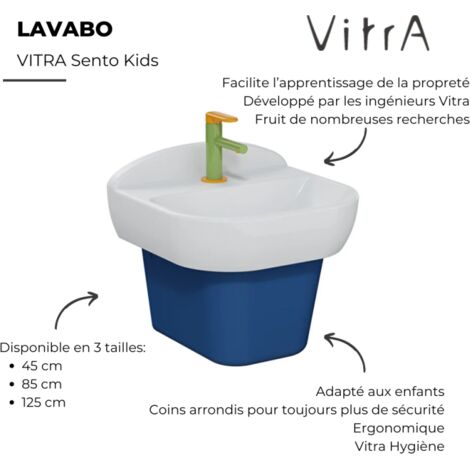 Vitra – Lavabo sur colonne pour enfant 45 cm – Pré-percé pour ...