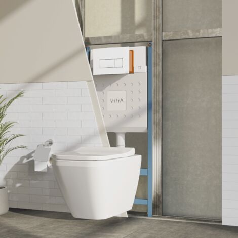 Bâti support VITRA V-Fix Core mur porteur + Plaque Root Round Blanche