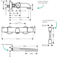 Pack mitigeur bain thermostatique HANSGROHE Ecostat 1001CL + Flexible ...