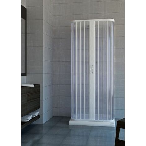 Duschbox mit zentraler Öffnung in PVC Brixo Orca Modell 80 x 80 x 80 cm.