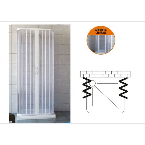 Duschbox mit zentraler Öffnung in PVC Brixo Orca Modell 80 x 80 x 80 cm.