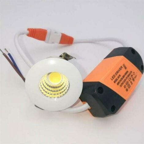 Mini led downlight 3w 37mm cob inclus transformateur led driver kit 5 ...