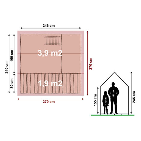 Gartenhaus Kinder mit Überdachte Veranda und 2 Betten im Inneren POSADA ...