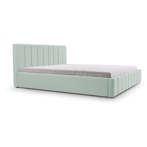 Polsterbett Bett mit Kopfstütze, Rahmenbettgestell, Bettkasten und ...